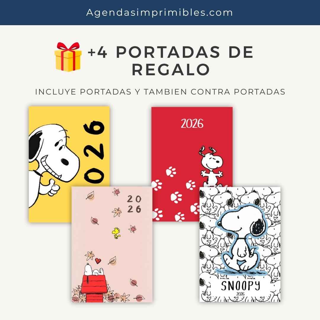 Agenda Snoopy Diaria | 2026 - Agendas Imprimibles