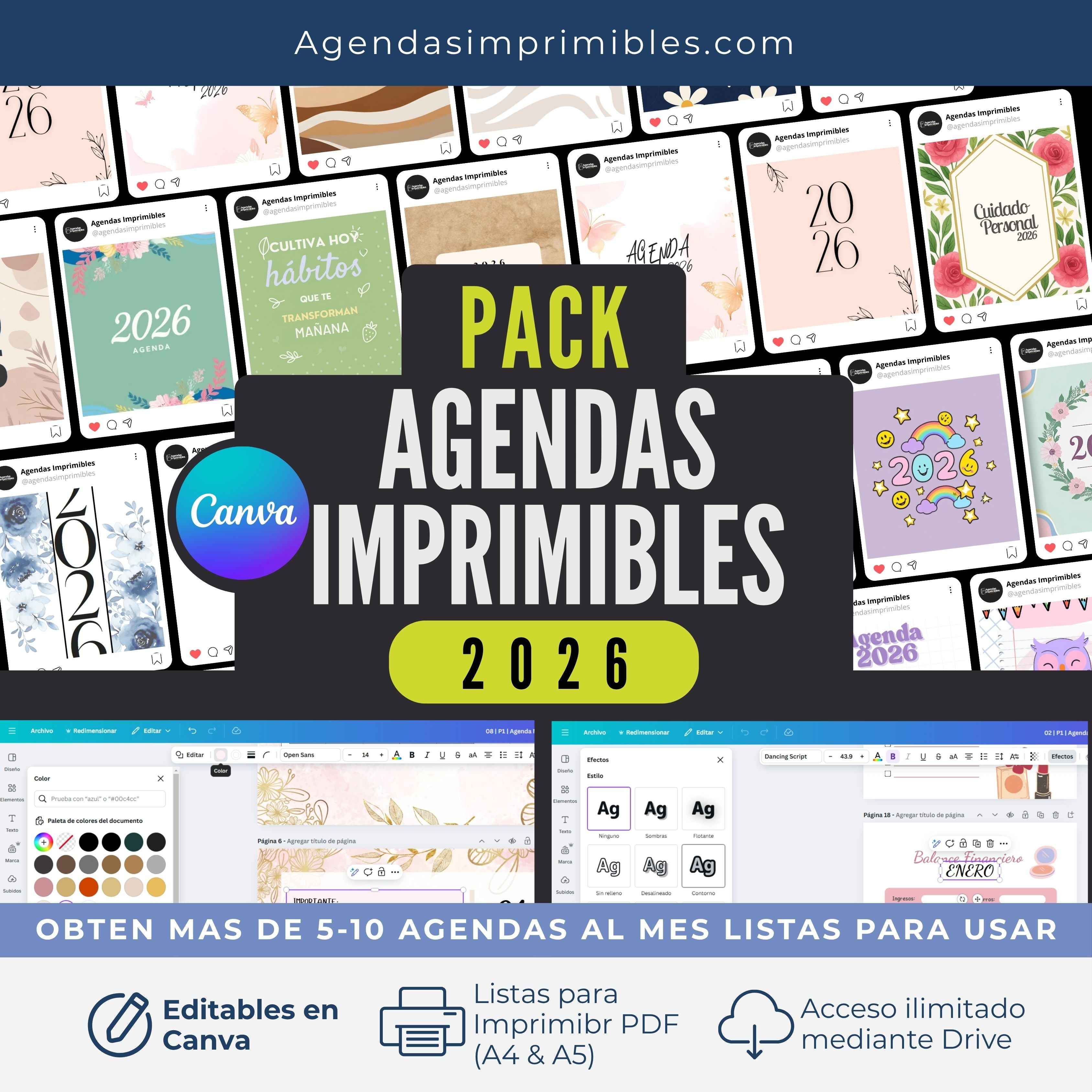 Agendas Imprimibles | Diseños para Organizarte o Emprender